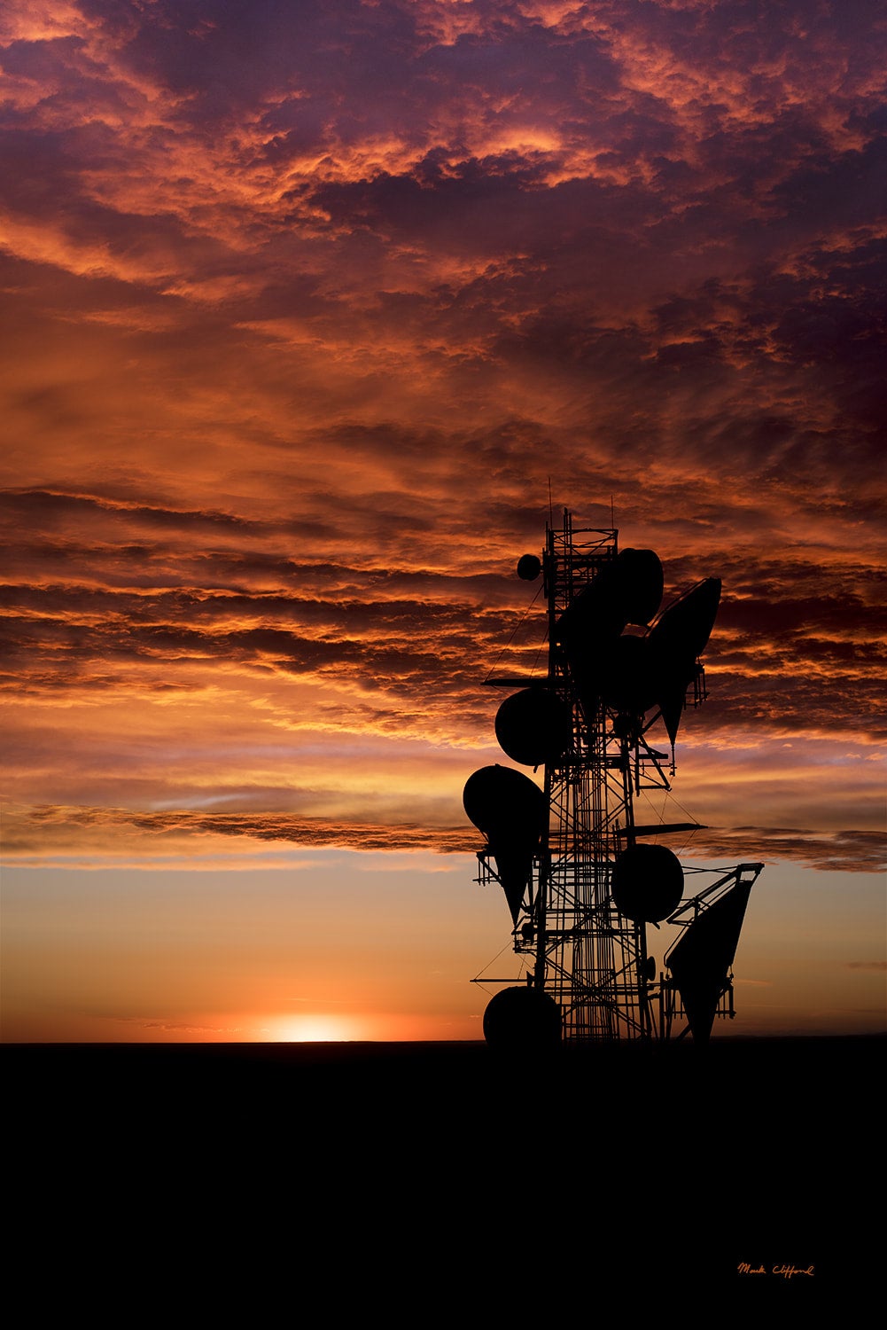Cell Tower @ Sunset Fine Art Photographic Print | MRC Photography USA